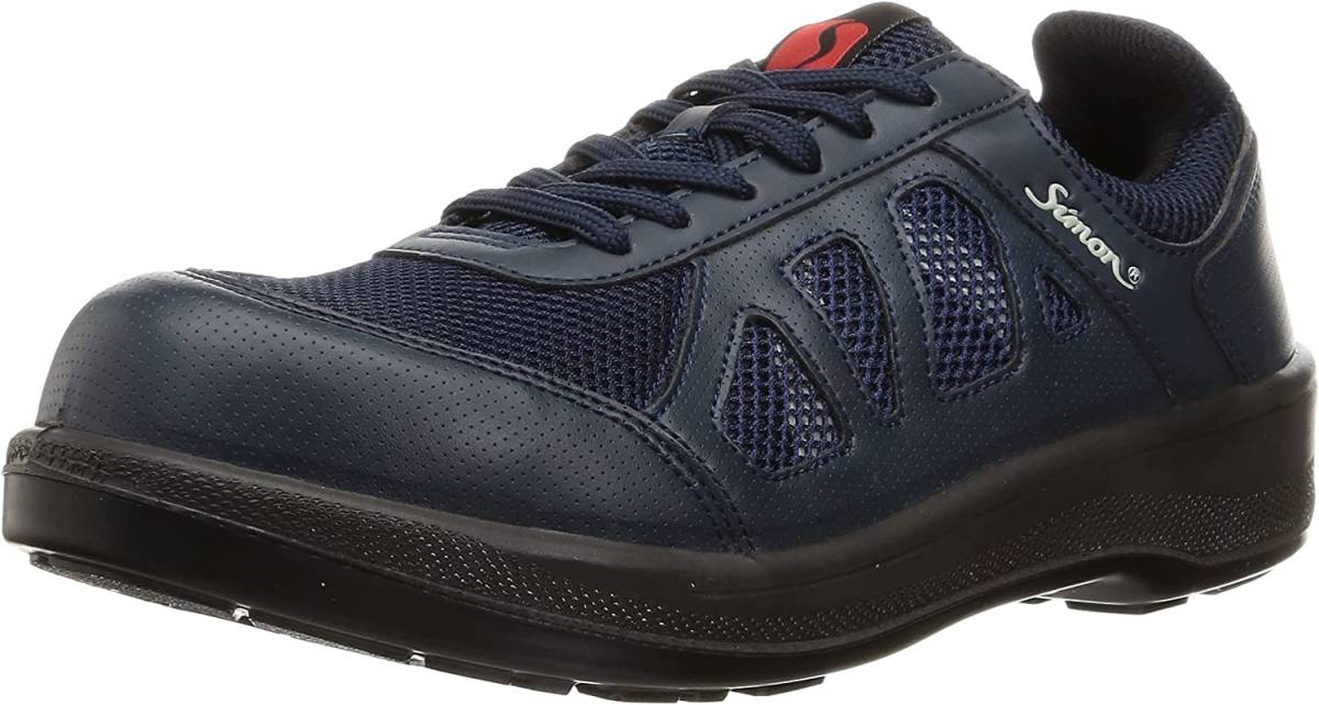 【未使用】【WH-4403】未使用 Simon シモン 安全作業靴 プロ用スニーカー 8911 26.0cm EEE 3E ワイド ネイビー ...