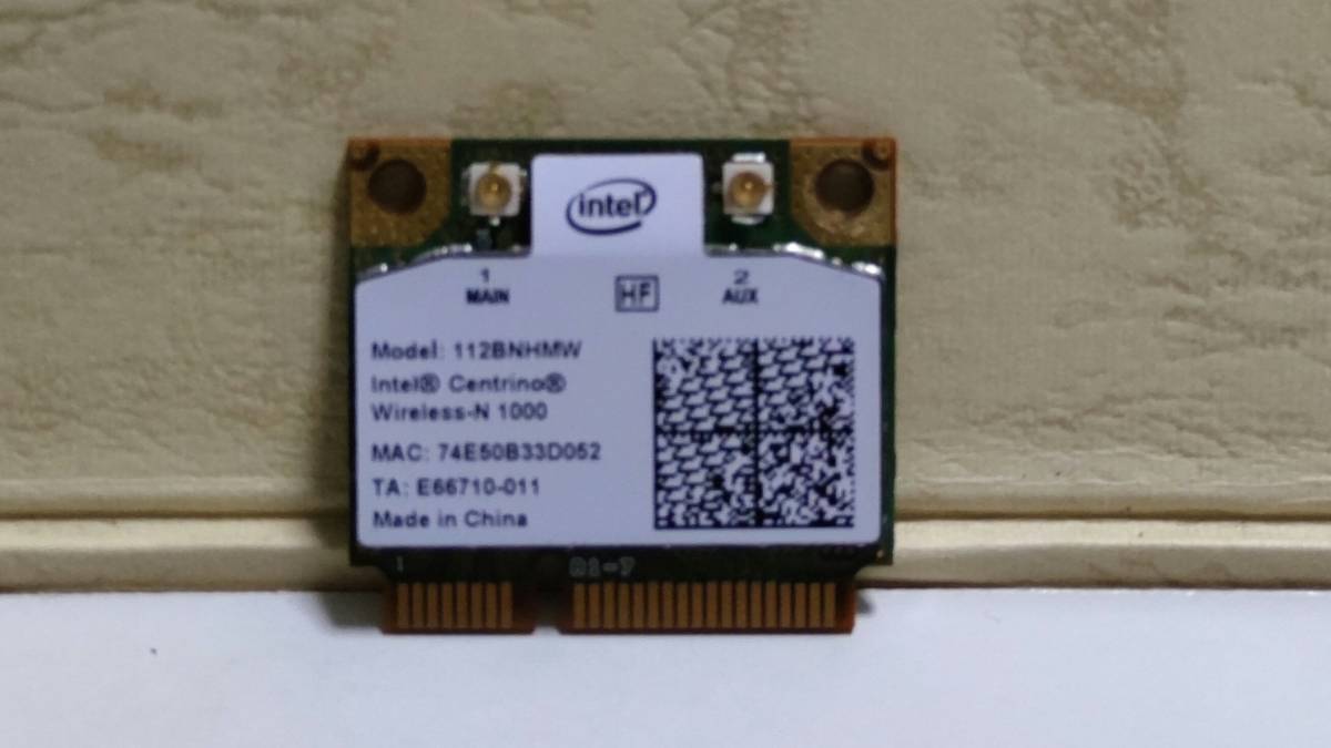 【中古】0190 複数！Intel WiFi Link1000 112BNHMW 802.11b/g/n 300MbpsPCI-E mini half Card の落札情報詳細| ヤフオク落札 ...