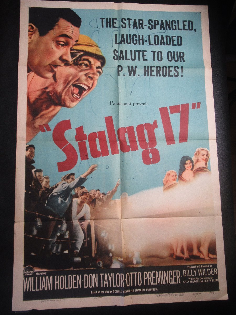 【傷や汚れあり】※T071/US版1sh 映画ポスターリバイバル版【 Stalag 17 】（第十七捕虜収容所）監督 ビリー・ワイルダー/ORG R59/68の落札情報詳細 - Yahoo ...