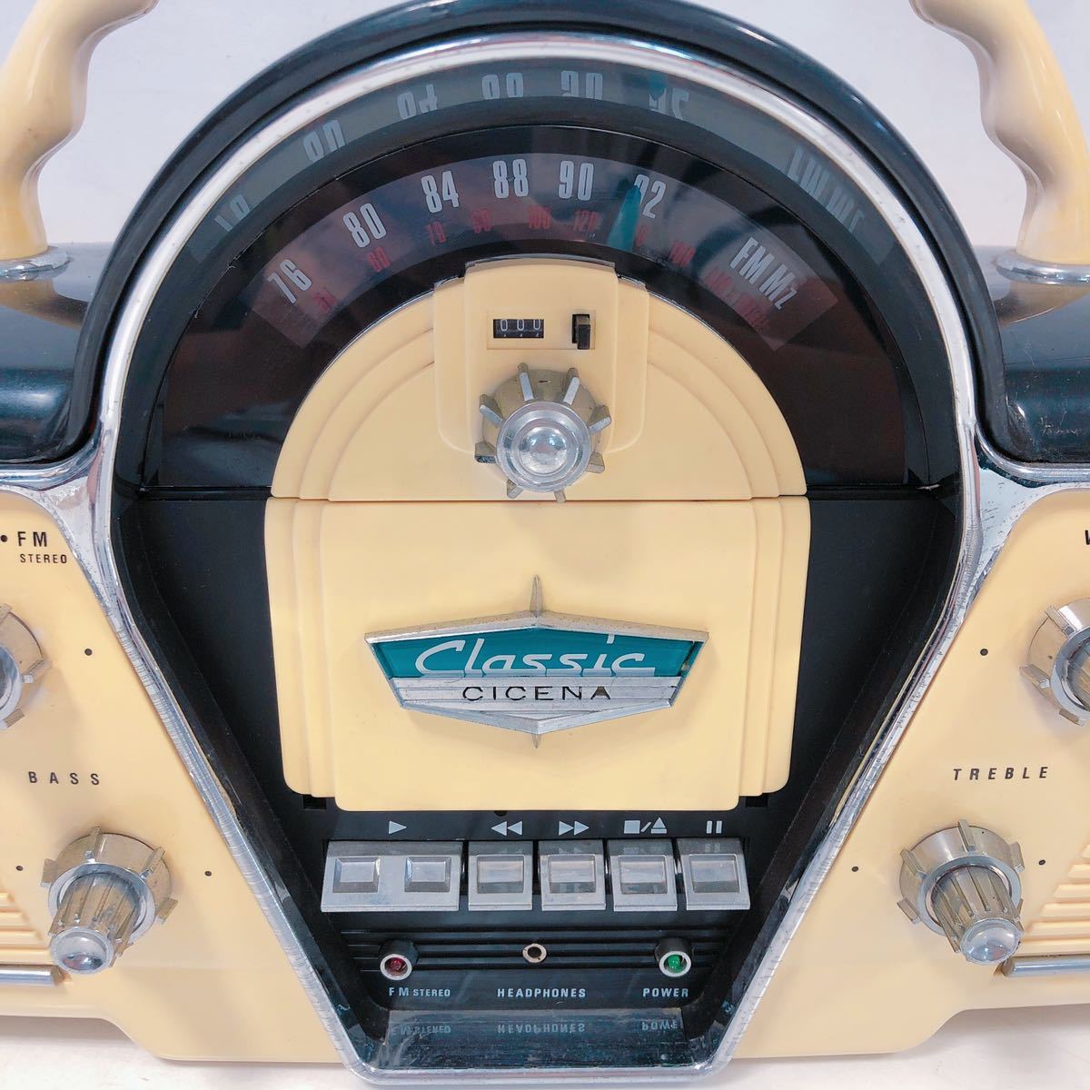 【傷や汚れあり】10B64 昭和レトロ CLASSIC CICENA ポータブル ラジオカセットデッキ AM/FM 動作確認済み テープ未確認 ...