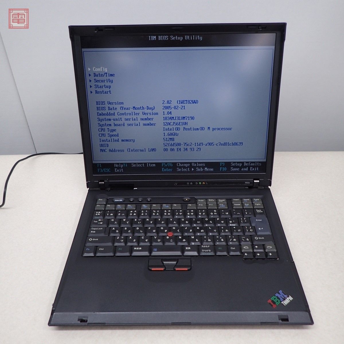 【全体的に状態が悪い】IBM ThinkPad R50e 1834-MJ3（Intel Pentium M Processor/1.6GHz ...