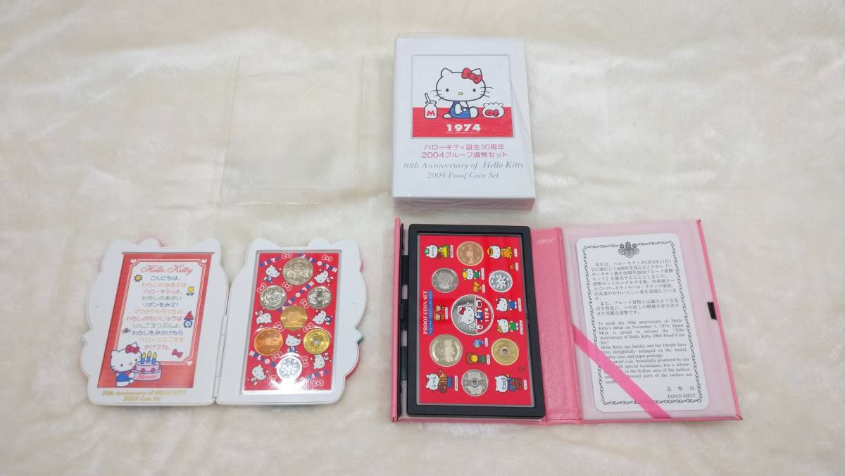 【未使用】10-40 (ミ・。・ミ)ハローキティ誕生30周年 2004プルーフ貨幣セット / 30th Anniversary of HELLO KITTY 2004 Coin Set の落札 ...