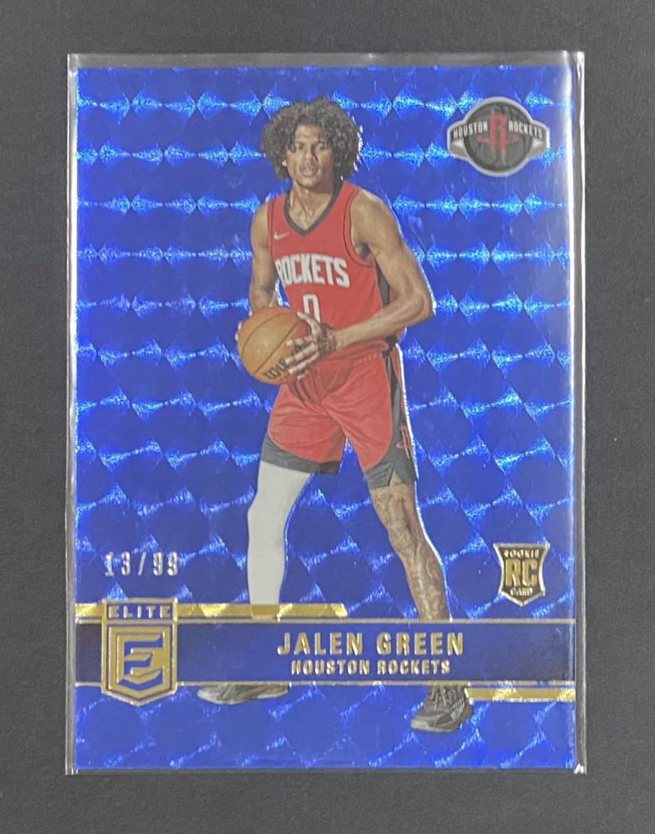 【目立った傷や汚れなし】2021-22 Panini basketball Donruss Elite jalen green blue prizm parallel /99 RC ...