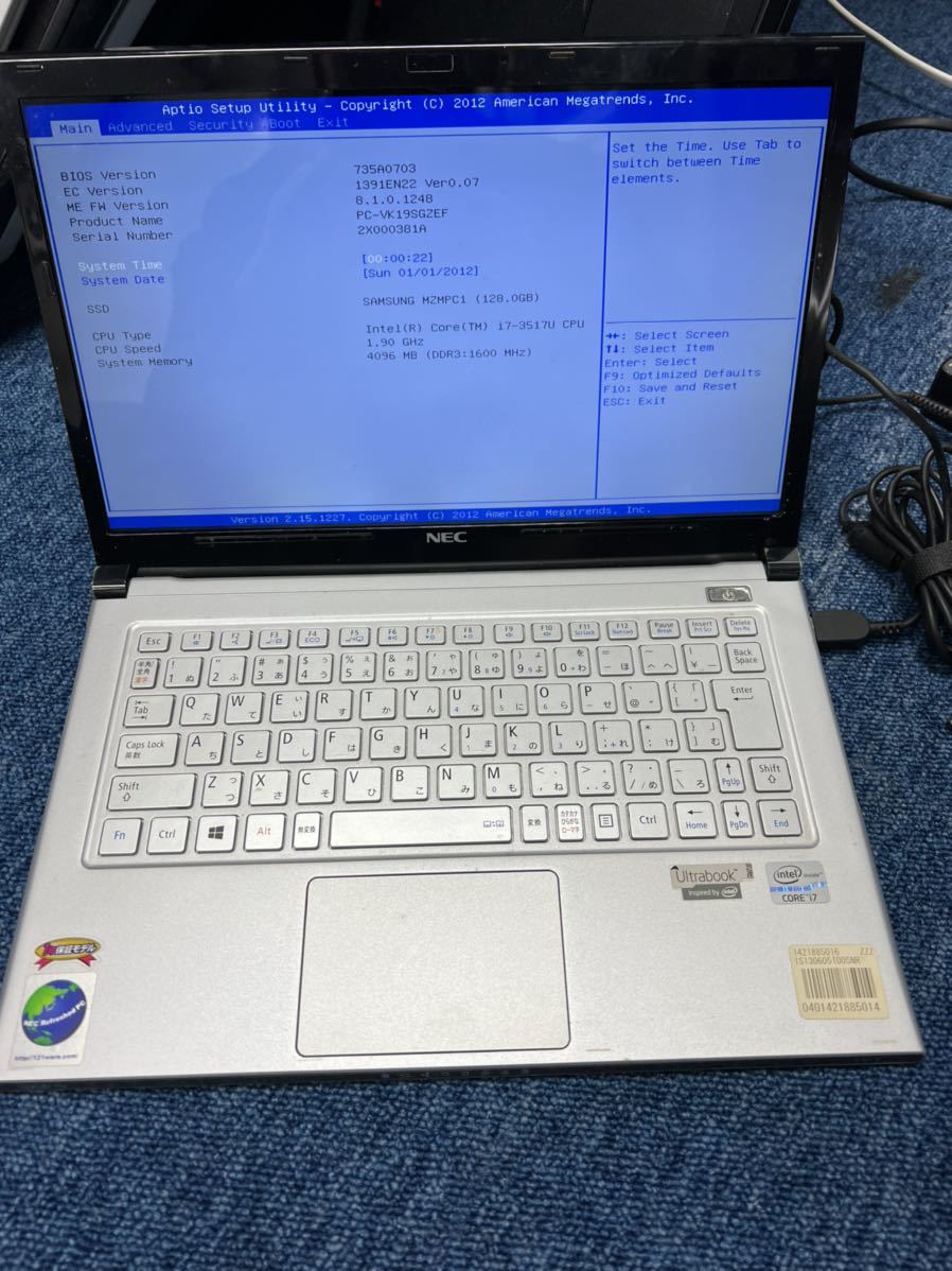【全体的に状態が悪い】NEC VersaPro UltraBook VG-F 搭載Intel Core i7-3517U 1.90GHz ...