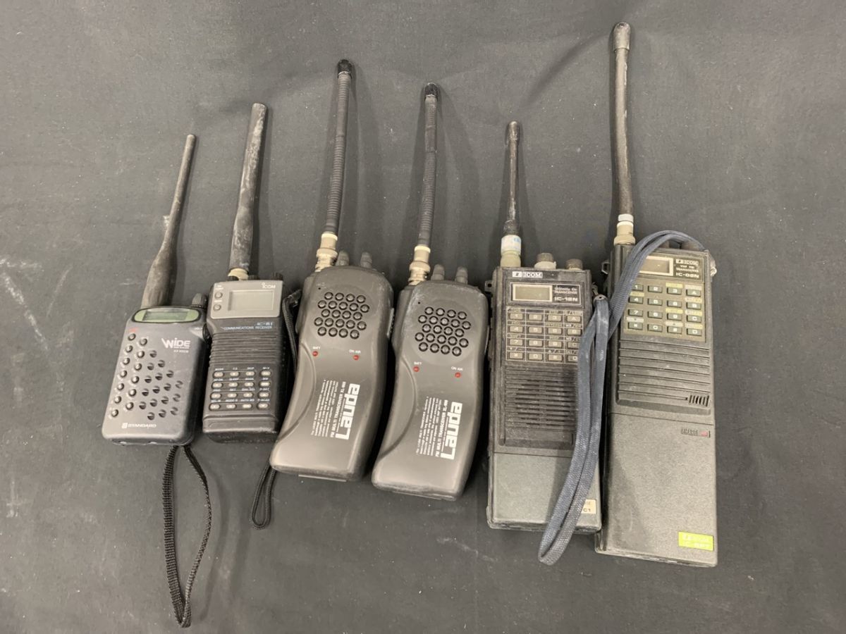 【やや傷や汚れあり】1101-247MK⑥16783 トランシーバー 6点まとめセット ICOM IC-12N/IC-02/IC-R1 ...