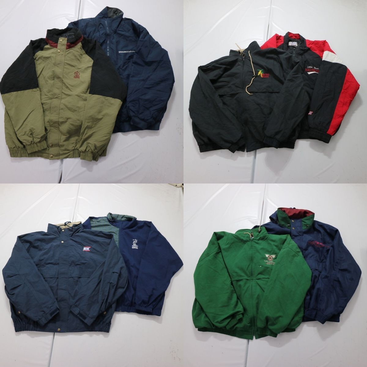 【やや傷や汚れあり】 胸刺しゅう ジャケット set ワンポイント フルジップ 他 (メンズ2XL/3XL) 8枚セット まとめ売り 古着卸 ...
