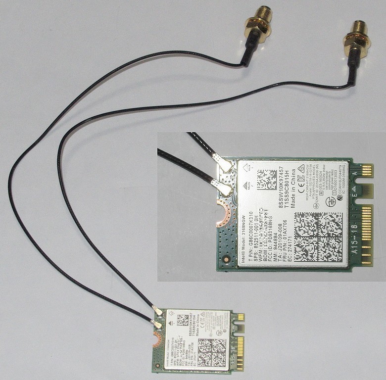 【目立った傷や汚れなし】【送料無料】無線LANカード 3168NGW Intel Dual Band Wireless-AC 3168 802 ...