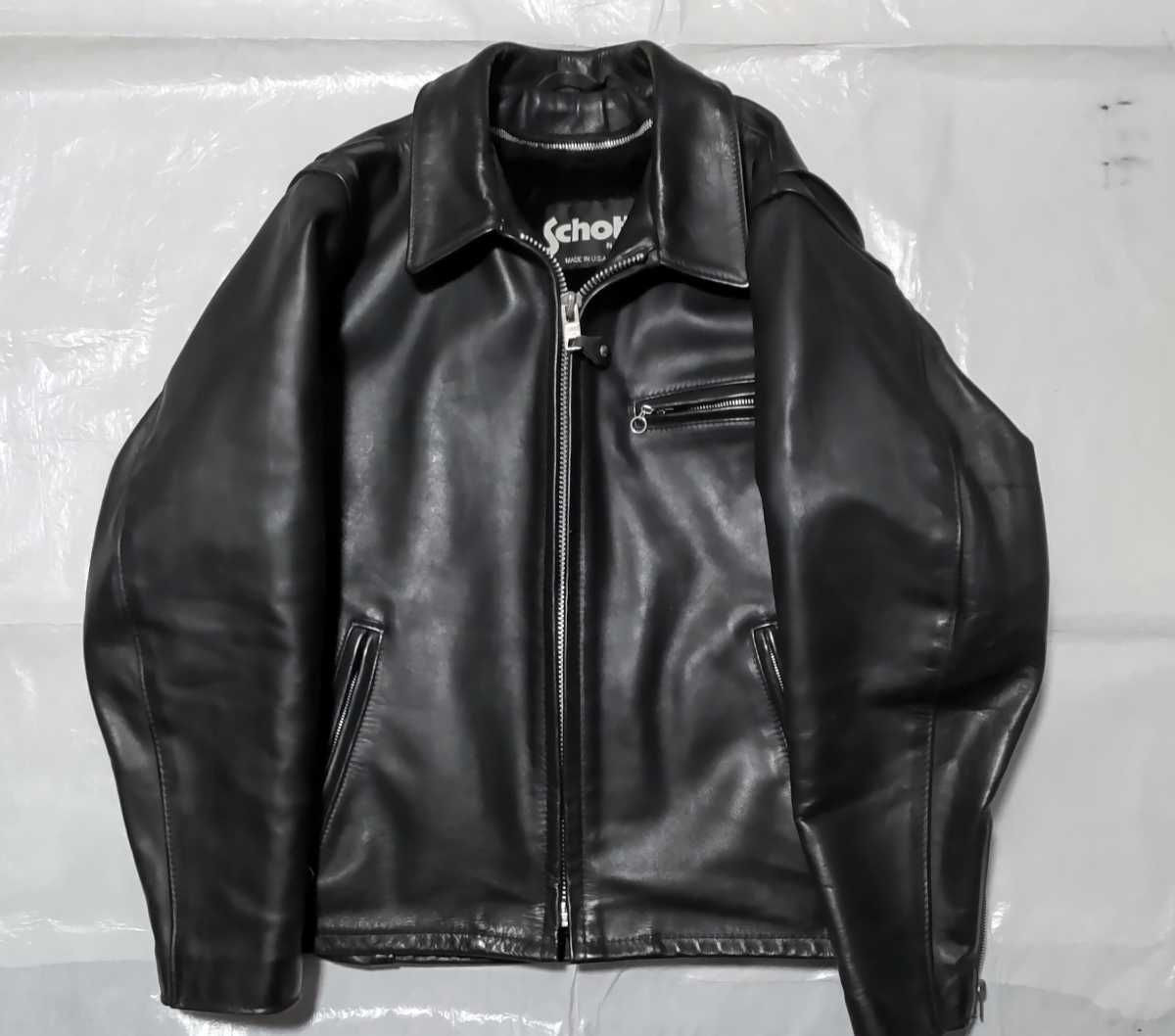 【目立った傷や汚れなし】Schott 653 ライダースジャケット サイズ40 レザージャケットの落札情報詳細 - ヤフオク落札価格検索 オークフリー