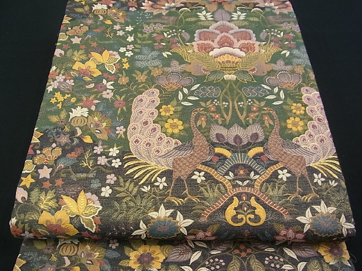 【目立った傷や汚れなし】平和屋着物 六通柄袋帯 壱千八百細微織 更紗孔雀文 金糸 逸品 km1427の落札情報詳細 - ヤフオク落札価格検索 ...