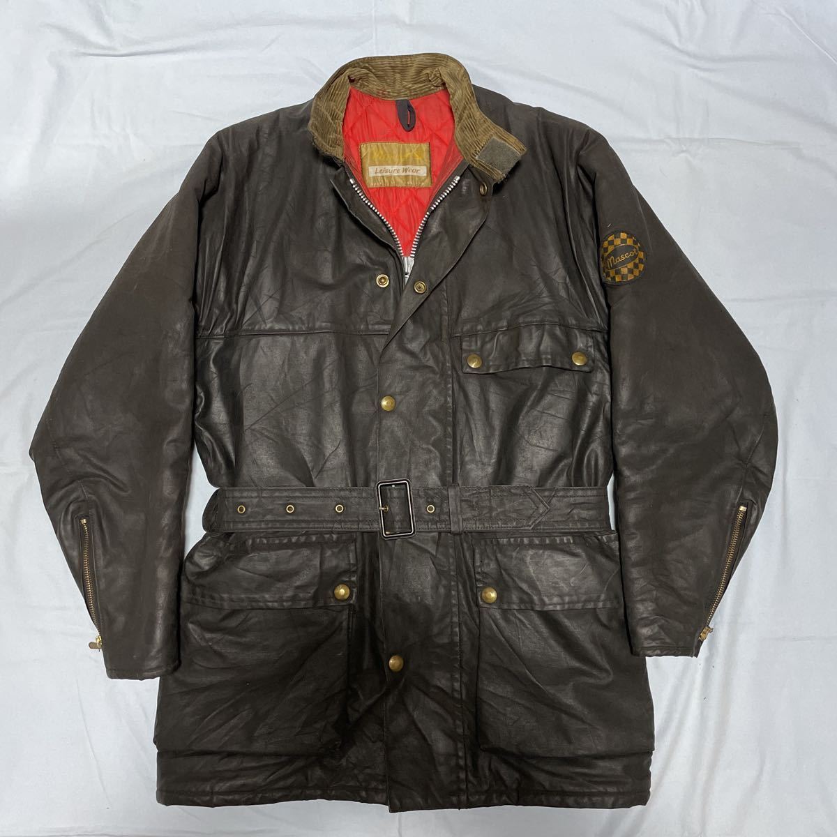 【傷や汚れあり】70s MASCOT オイルドコットンジャケット 英国製 ビンテージ ライダース UK 検 BELSTAFF TT KETT ...