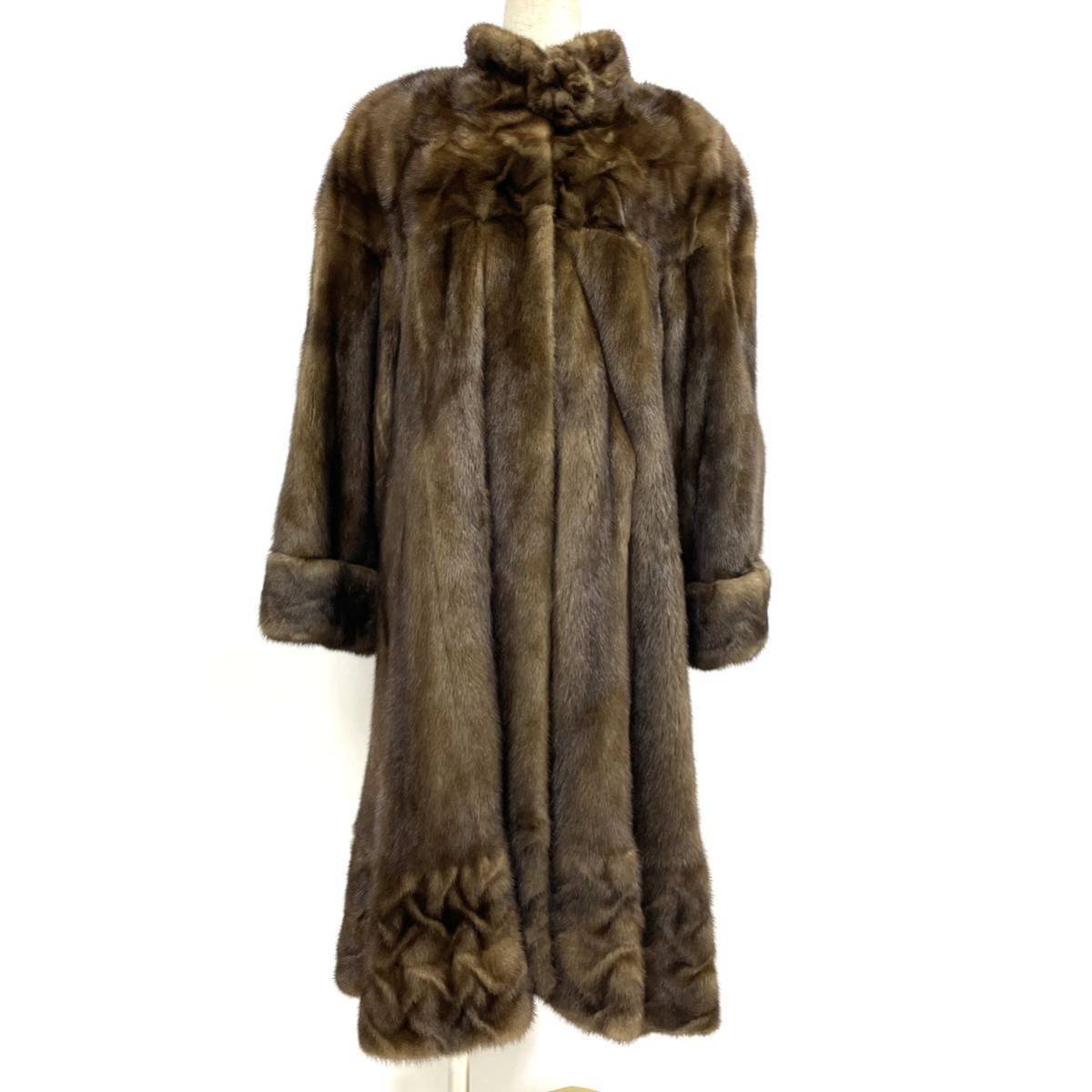 【目立った傷や汚れなし】【七福】fk823 SAGAROYAL MG Sable FUR ロングコート デザインコート ミンクコート ブラウンミンク 貂皮 mink身丈 約 100cmの落札 ...