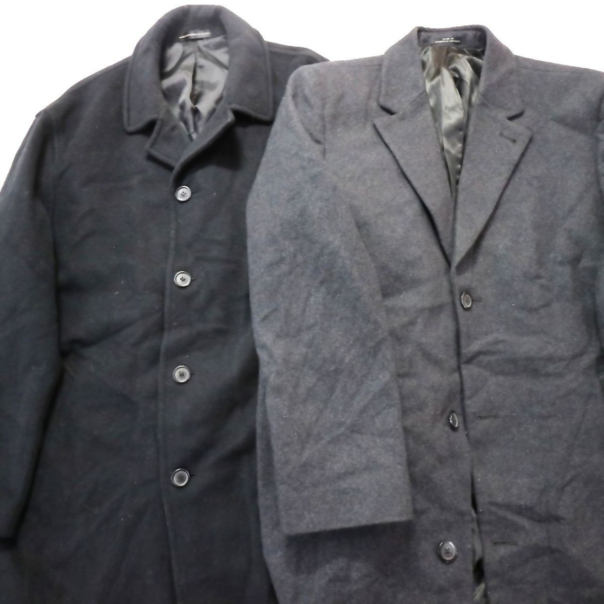 【やや傷や汚れあり】 コートMIX set ウール混 単色 他 (メンズ40） 2枚セット まとめ売り 古着卸 1円スタート 最落なし ...