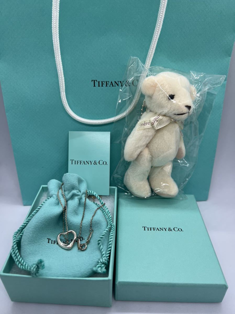 【未使用に近い】ラッピング無料 ギフト 付属品有 TIFFANY&CO. ティファニー ぬいぐるみ付 オープンハート ネックレス シルバー ...