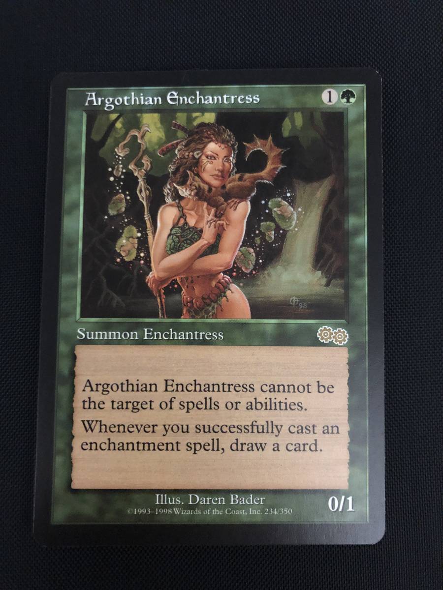 【やや傷や汚れあり】《アルゴスの女魔術師/Argothian Enchantress》[ウルザズ・サーガ] 英語版 (mtg Magic ...
