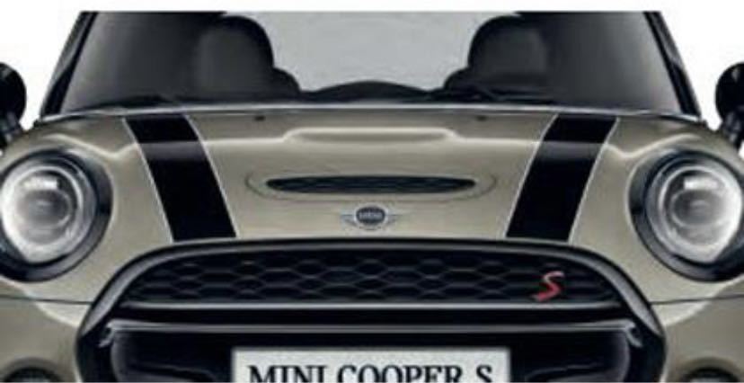 【未使用】新品未使用 BMW MINI純正 ボンネット ストライプ 左側 ブラック（サイドカラー：ホワイト）純正 アクセサリー F55 F56 ...