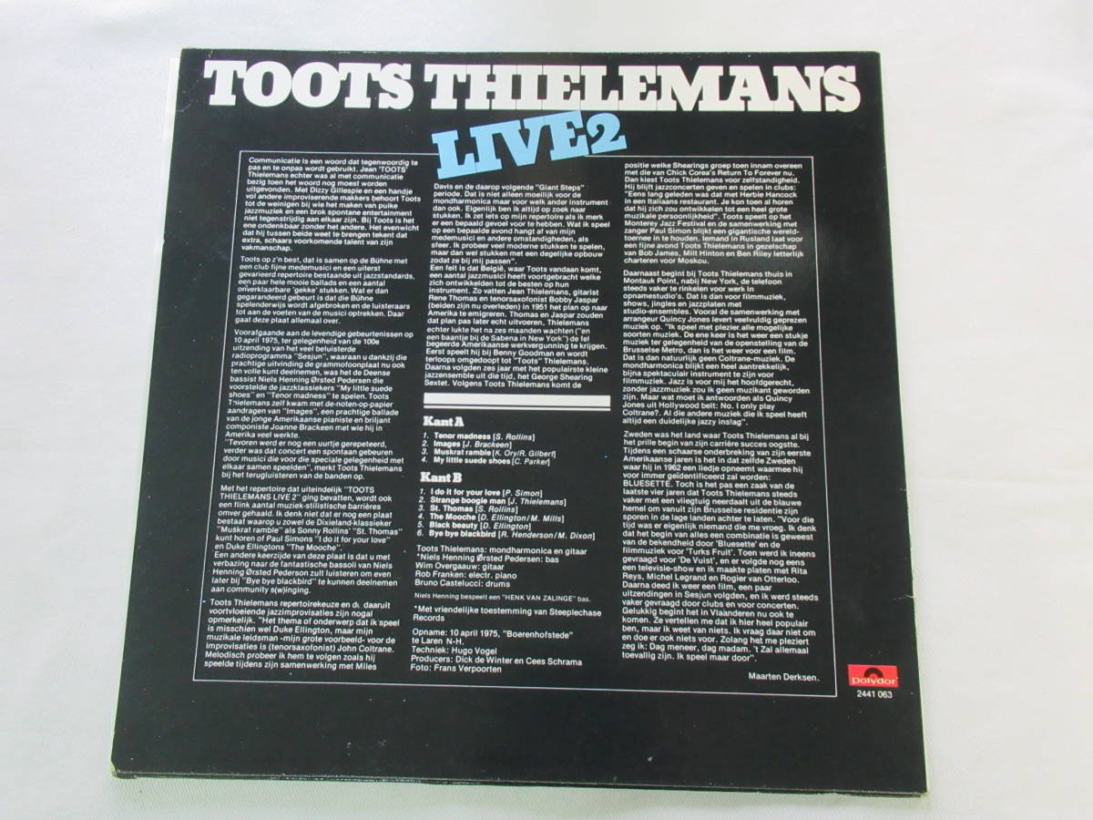 【やや傷や汚れあり】xyu★LP-D27★TOOTS THIELEMANS LIVE2 トゥーツ シールマンス ジャケットサイン入 蘭盤★ の落札情報詳細| ヤフオク落札価格情報 オークフリー