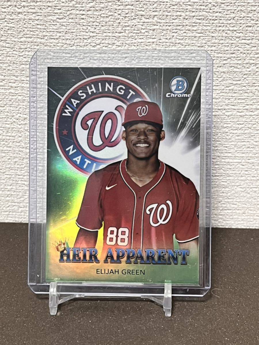 【目立った傷や汚れなし】99枚限定 2022 Topps Bowman Draft Heir Apparent Green Refractor ...