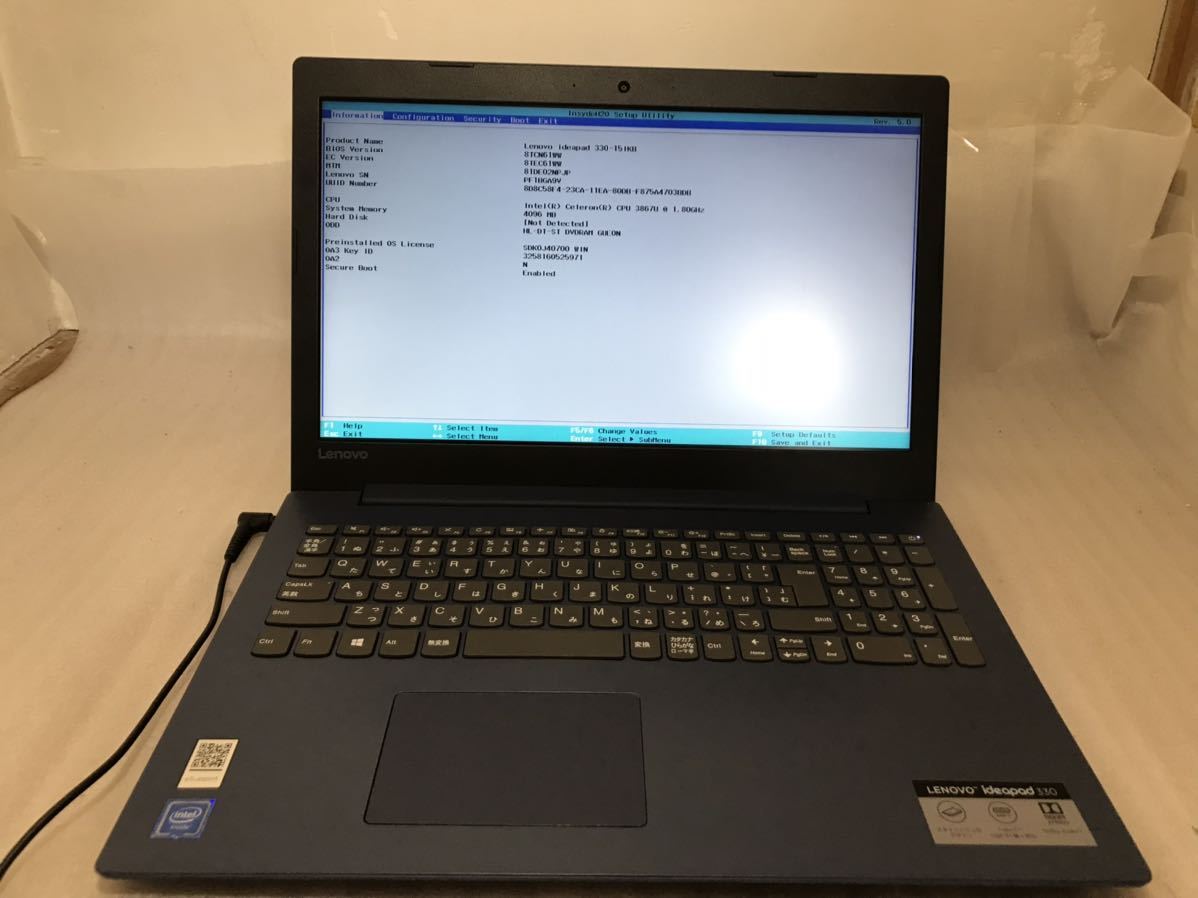 【やや傷や汚れあり】《中古》Lenovo ideapad 330 81DE Celeron 3867U メモリ 4GB SSD 無しの落札情報 ...