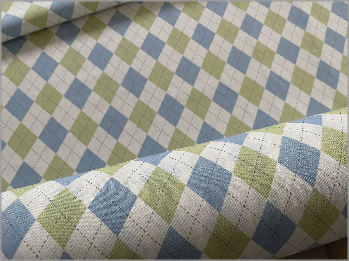 【未使用】mets★5m*アーガイル*CBポプリン*green blue*コットン*生地2Cの落札情報詳細 - ヤフオク落札価格検索 オークフリー