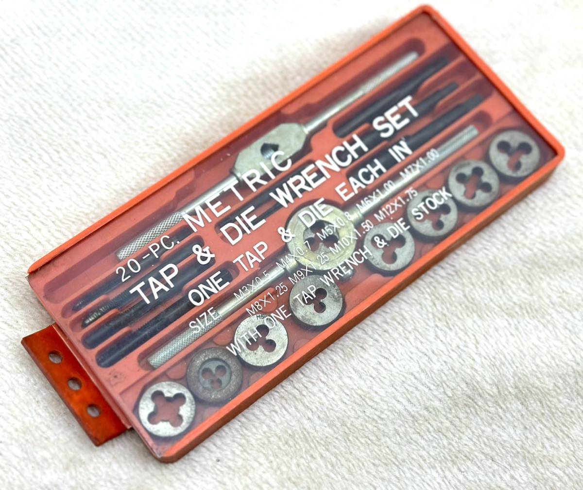 【傷や汚れあり】TAP & DIE WRENCH SET タップダイスセット 20PCS ネジ穴 ネジ山 修正 工具 工具セット タップダイス ...