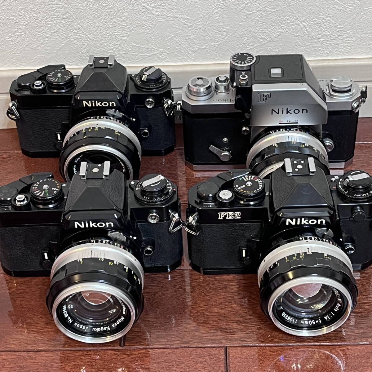 【やや傷や汚れあり】Nikon FE2 ブラック, F フォトミック FTn, FE ブラック, Nippon kogaku Nikkor S ...