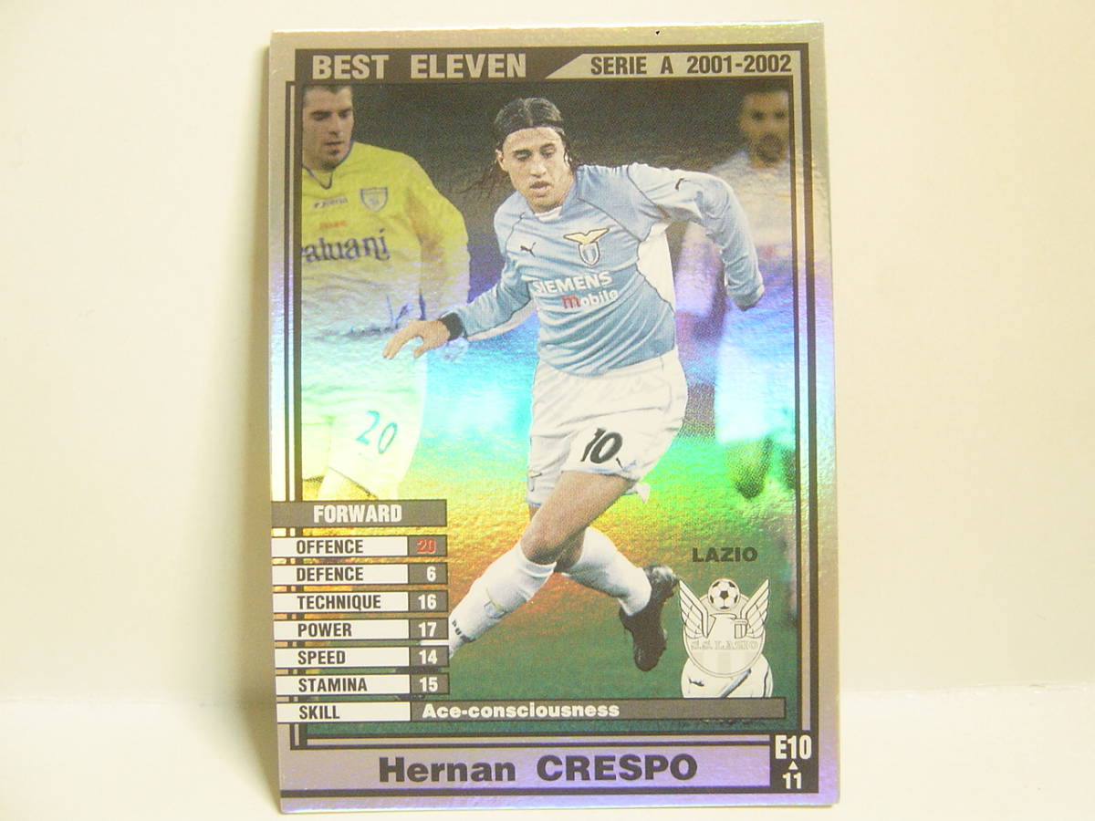 【目立った傷や汚れなし】Panini WCCF 2001-2002 BE エルナン・クレスポ Hernan Crespo 1975 Argentina SS Lazio Italy 01-02 ...