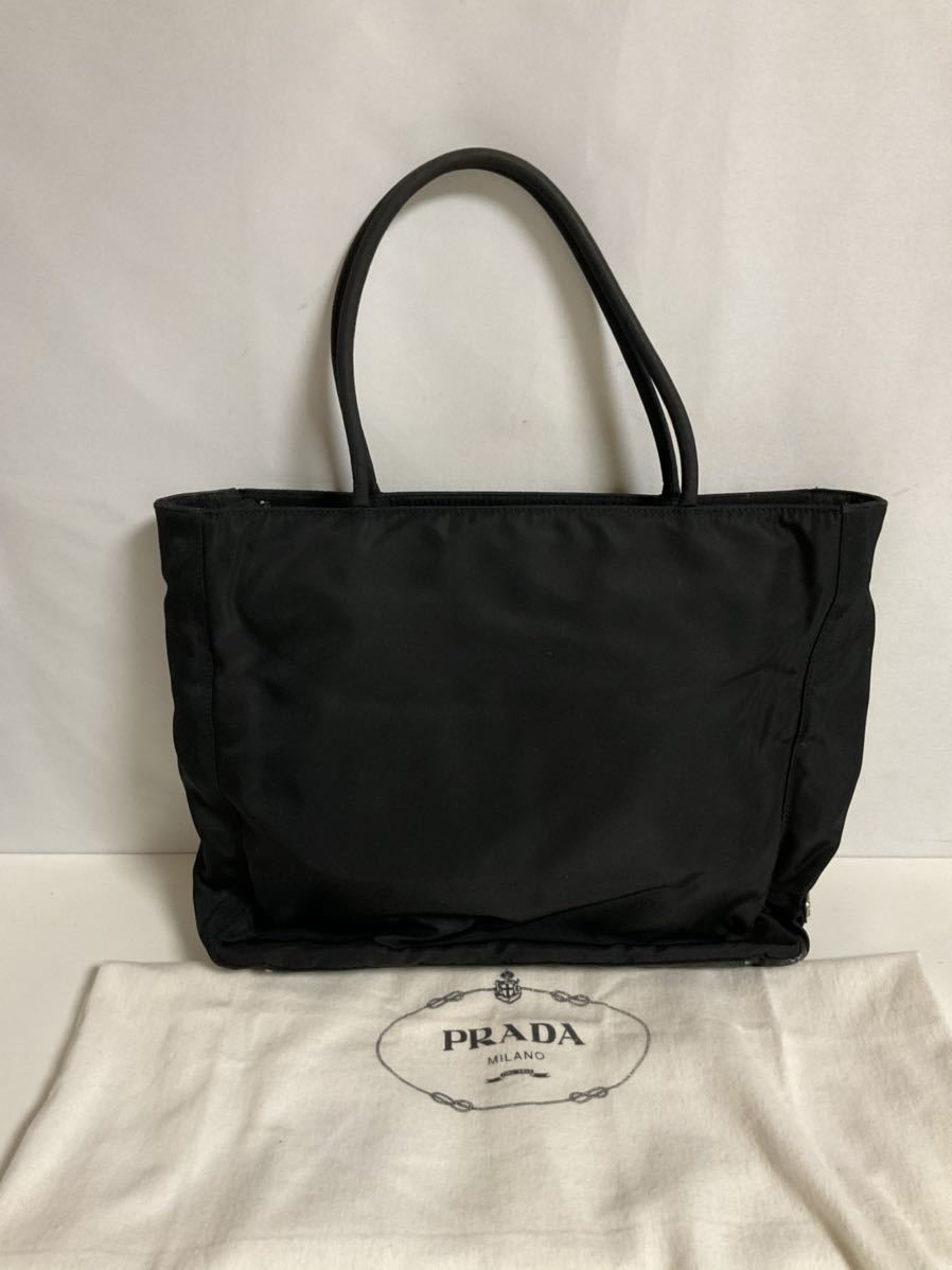 【傷や汚れあり】営SR580-80 PRADA プラダ B8489 ブラック 黒METROPOLI ナイロン 三角ロゴプレート トートバッグ ...