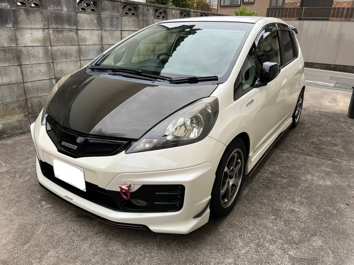 【走行距離 130,000 km】フィット ハイブリッド GP4 6MT 無限エアロ カーボンボンネット J'sレーシングマフラー テイン車 ...