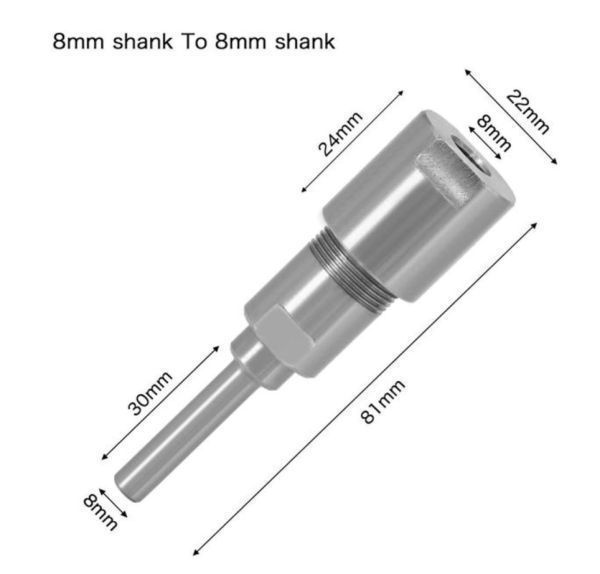 【未使用に近い】Mz505★プロ愛用のお得商品！★8mm～8mmシャンク木工用ルータービットの延長ロッド 1本★アダプター★ルーターコレット★フライスカッターの落札情報詳細 - ヤフオク落札 ...