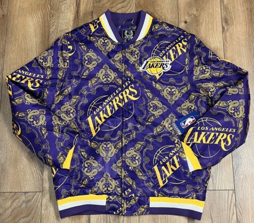 【未使用】Small - Ultra Game NBA Men’s Full-Button Varsity Jacket LA Lakers ...