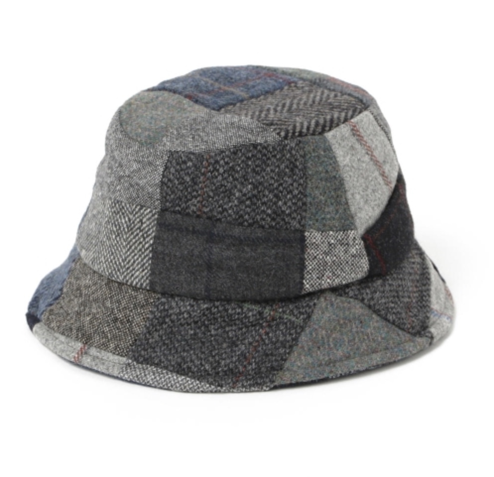 【未使用】Hanna Hats Donegal Tweed Multi Patchwork Bucket Hat ハンナハッツ ドネガル ツイード マルチカラー バケット ハット L 未使用品 ...