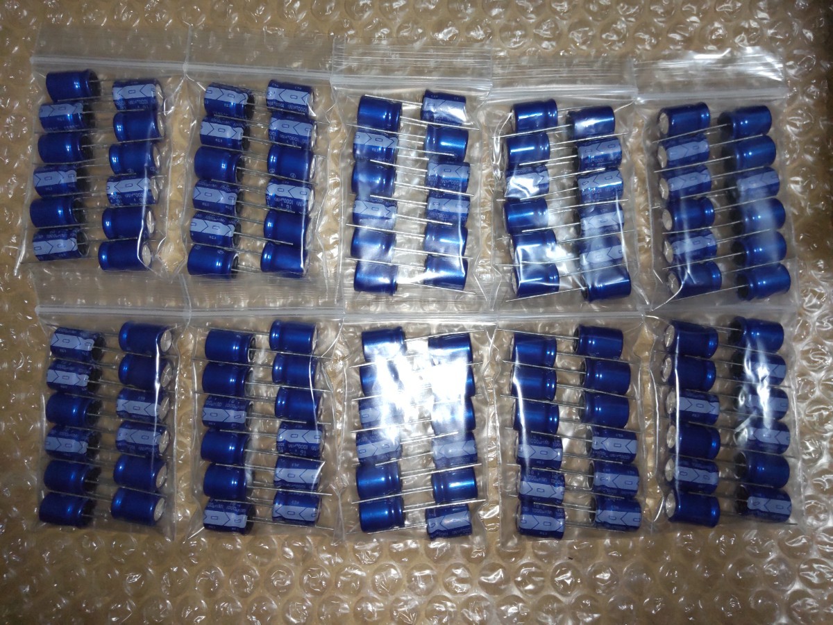 【未使用】(1/5) 120個セット 電解コンデンサ 16V 1000uF ELNA エルナー RE3 85℃ 1000μF 直径10mm 高 ...