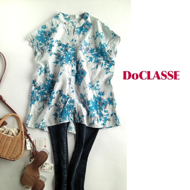 【目立った傷や汚れなし】DoCLASSE（ドゥクラッセ）刺繍デザインリネン半袖シャツ ブルー サイズ13の落札情報詳細 - Yahoo!オークション落札価格検索 オークフリー