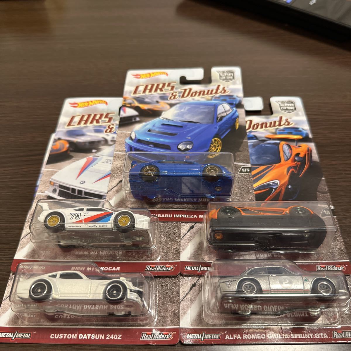 【未使用】ホットウィール Hot Wheels カーカルチャー CARS&DONUTS 240Z FUGU Z アルファロメオ ジュリア BMW M1 マクラーレン P1 インプレッサ 5台の ...