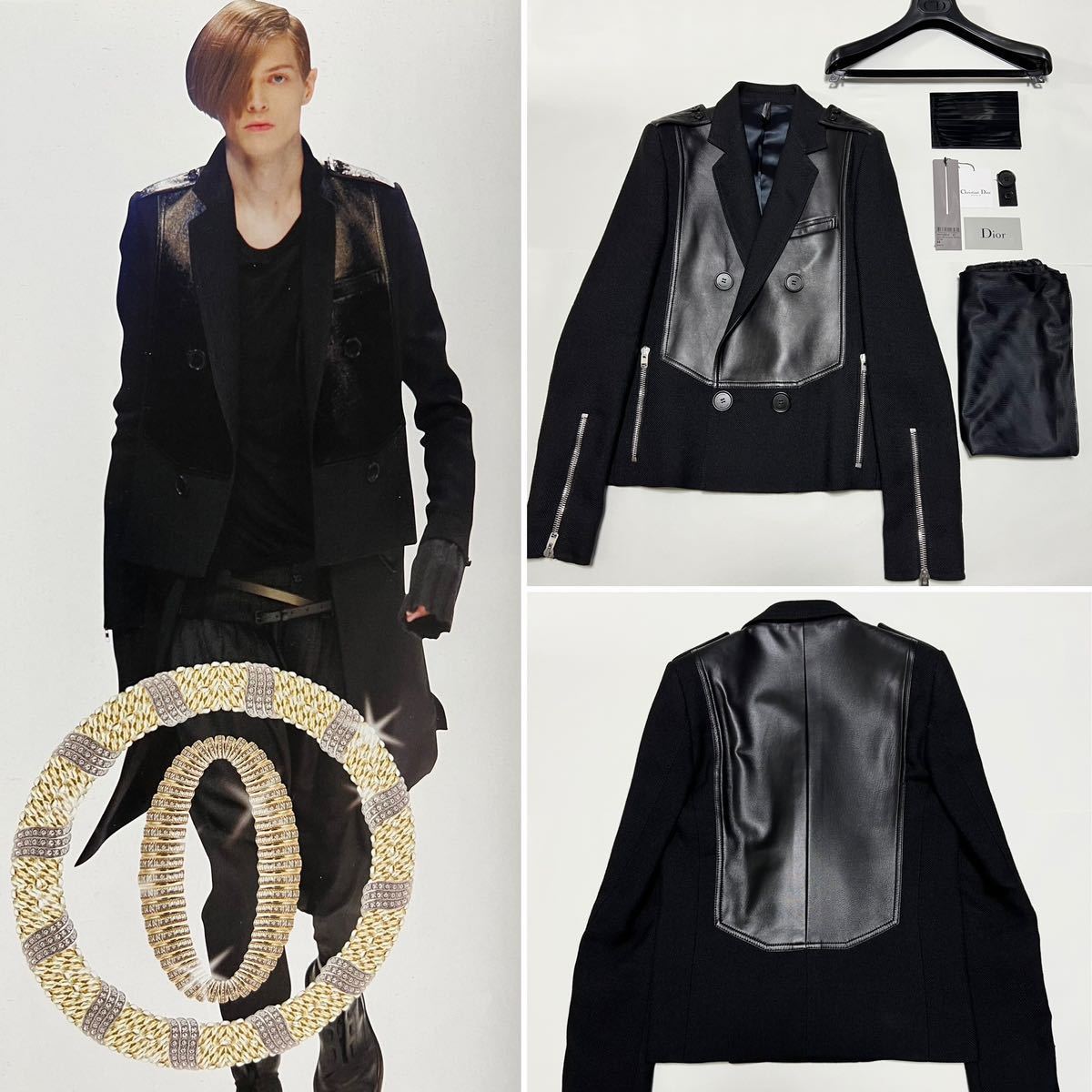 【未使用】超希少 新品 07AW Dior Homme レザー パネル切替 ジャケット ディオールオム ブルゾン エディスリマン Celine セリーヌ 限定 付属品完備の落札情報詳細 ...