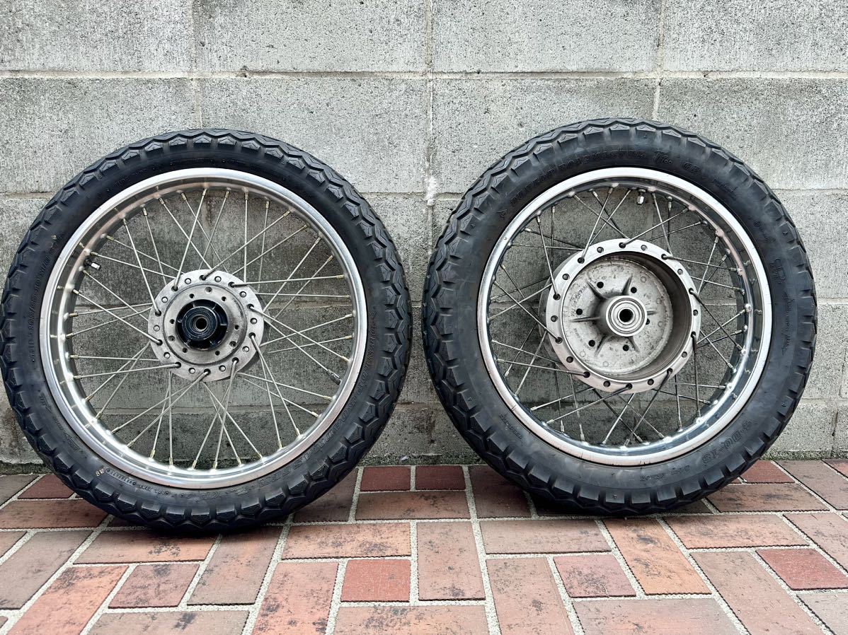 【傷や汚れあり】カワサキ750SS H2 Z1 Z2 純正 前後 ホイール セット 程度良 タカサゴ タイヤ KAWASAKI マッハ4 H1 500ss 350ss 250ss S1 S2 ...