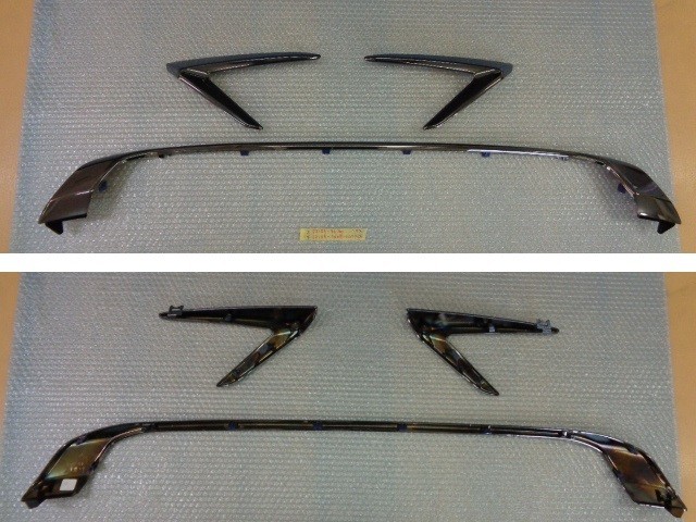 【やや傷や汚れあり】レクサス UX200／MZAA10 Fスポーツ用 リアロアカバーに付くモール3点セット No.723221【中央品番 ...