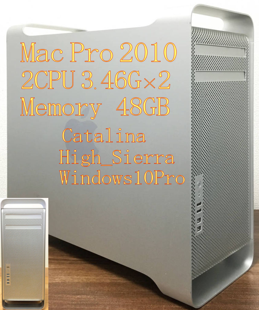 【目立った傷や汚れなし】Mac Pro 2010 2CPU 3.46G クリエーター用 SSD:1.5TB 48GB Catalina ...
