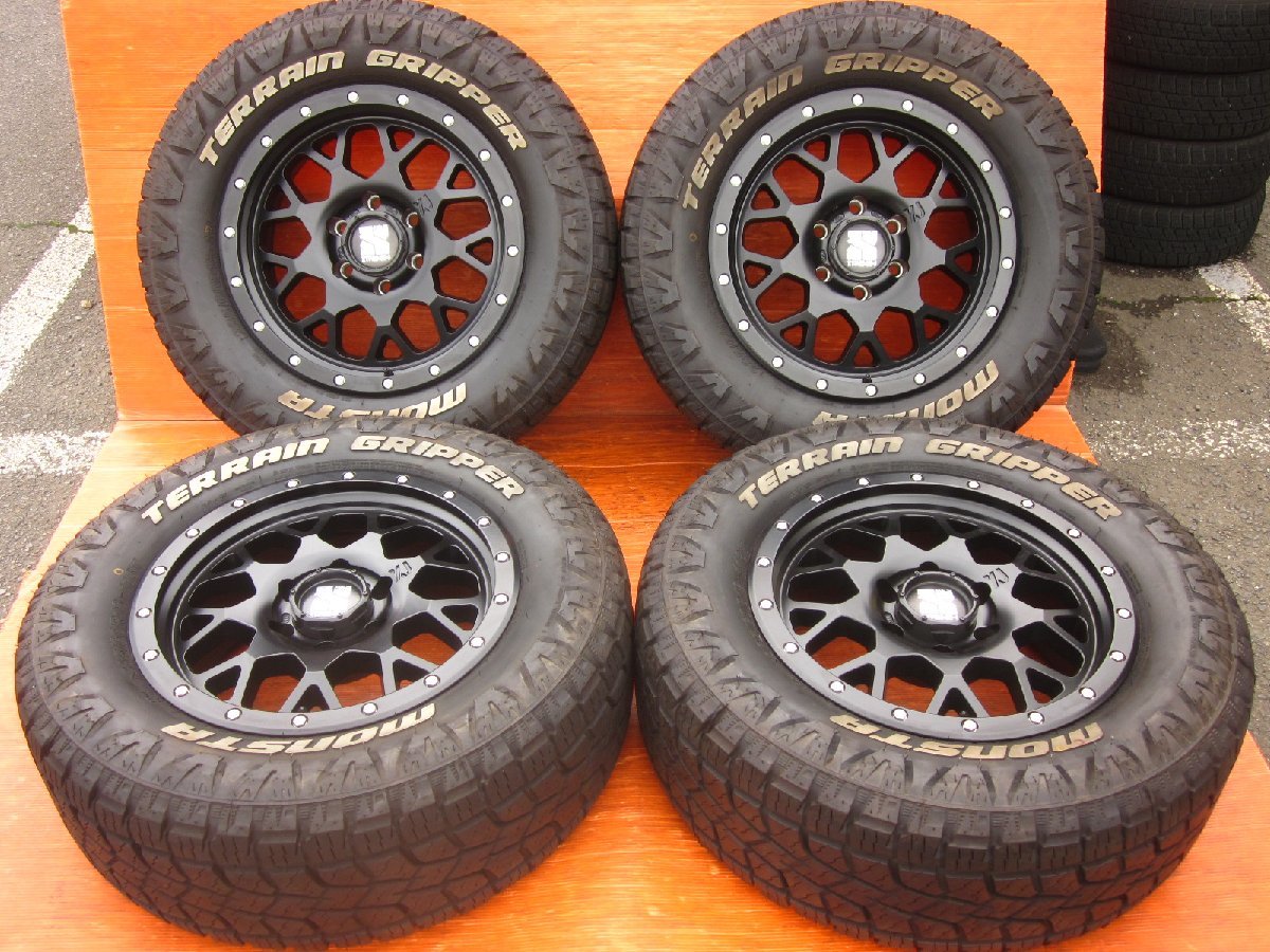 【やや傷や汚れあり】【Y4】MLJ エクストリーム J XTREME-J XJ04 18インチ 8.0J +20 PCD139.7 6H MONSTA TERRAIN GRIPPER 285 ...