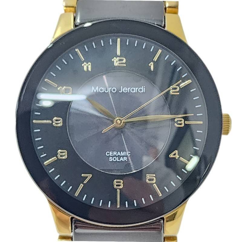 【やや傷や汚れあり】MAURO JERARDI マウロジェラルディ 腕時計 MJ-043 ソーラー セラミック メンズ ブラック×ゴールド 【中古品】 U2306K401の落札情報詳細 ...