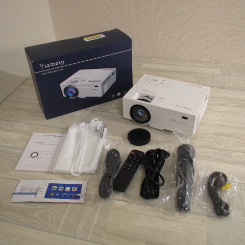 【未使用】7125PS23【未使用】動作確認済 Ysametp プロジェクター 小型 輝度アップ 8000LM 300ANSI 1080Pフル ...