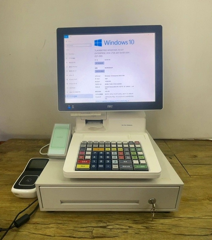 【目立った傷や汚れなし】美品東芝テック POSレジスター QT-200(QT-200-V1-51WA-R)キーボードKBD-QT200 ドロワー CARD端末等SET 鍵あり①の落札情報詳細 ...