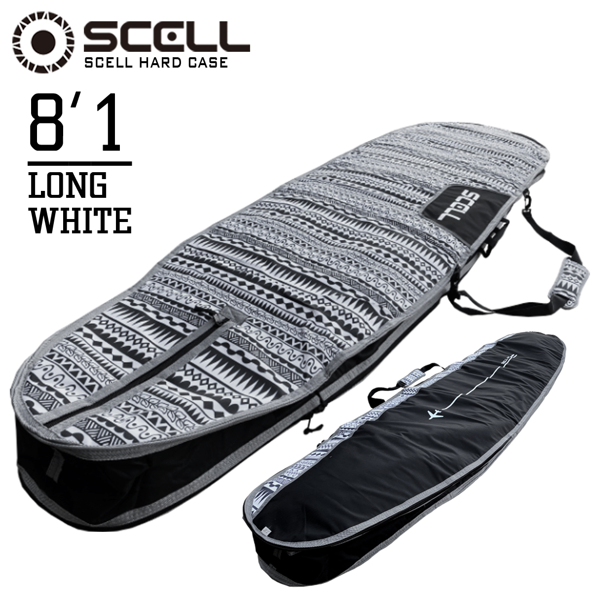 【未使用】サーフボードケース SCELL セル 8'1 ハードケース WHITE ホワイト 白 トライバル柄 ロングボード ポケット付 フィン付けたまま収の落札情報詳細 - Yahoo ...