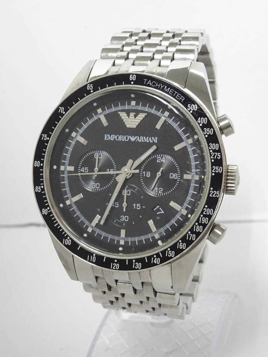 【やや傷や汚れあり】(つ-U-476)エンポリオアルマーニ 腕時計 AR-5988 アナログ クロノグラフ EMPORIO ARMANI ...