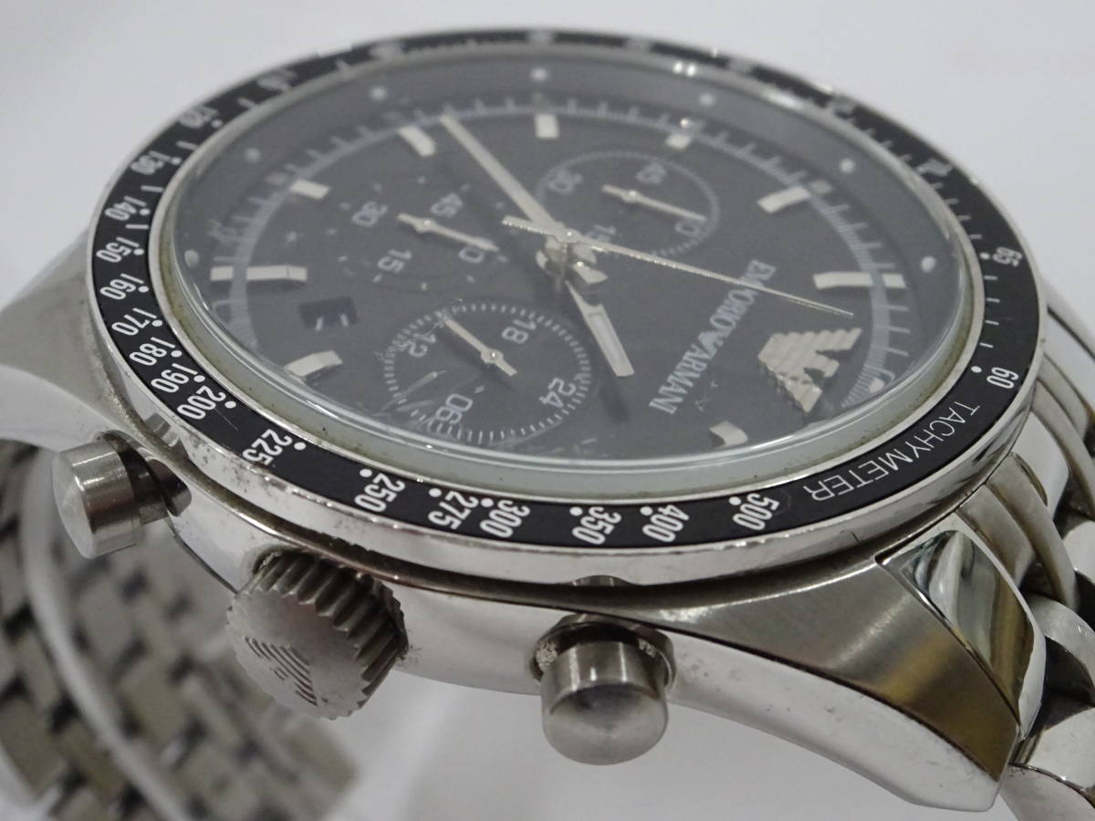 【やや傷や汚れあり】(つ-U-476)エンポリオアルマーニ 腕時計 AR-5988 アナログ クロノグラフ EMPORIO ARMANI ...