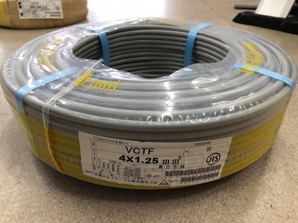 【未使用】003☆未使用品・即決価格☆住電日立 VCTFケーブル 黒白赤緑 4×1.25 100m巻 2022年6月製造の落札情報詳細 - ヤフオク落札価格検索 オークフリー