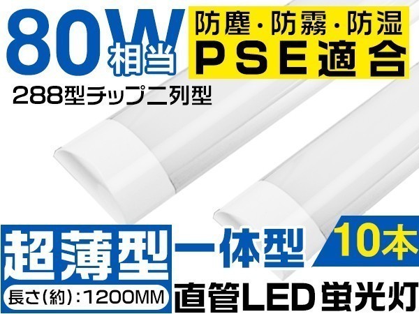 【未使用】10本セット 進化版 LED蛍光灯 40W 80W相当 288チップ ベースライト 120㎝ 昼光色 6000K 独自の5G保証 明るさ2倍保証「WP-TKYT-Lx10」の落札情報 ...
