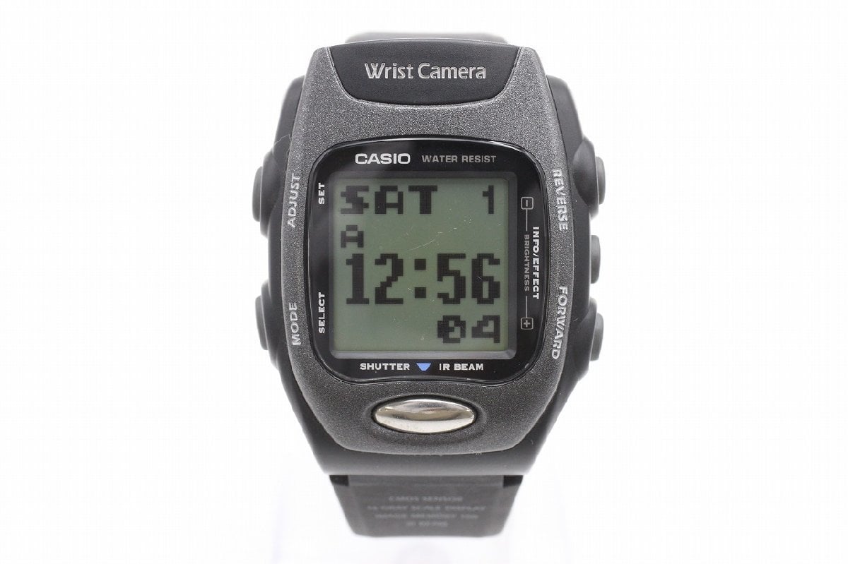 【傷や汚れあり】【行董】AZ058BOT93 稼働品 CASIO カシオ WQV-2 クォーツ QZ Wrist Camera リストカメラ ...