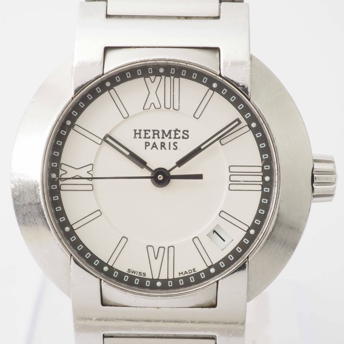 【傷や汚れあり】エルメス ノマード NO1.210 HERMES PARIS 17石 デイト SS オートクォーツ シルバー ローマン レディース 女性 腕時計[1685136-AQ4の落札 ...