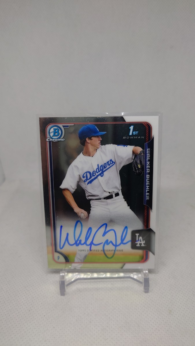 【目立った傷や汚れなし】2015 Bowman Chrome Draft Walker Buehler Auto MLB 1st Year ...